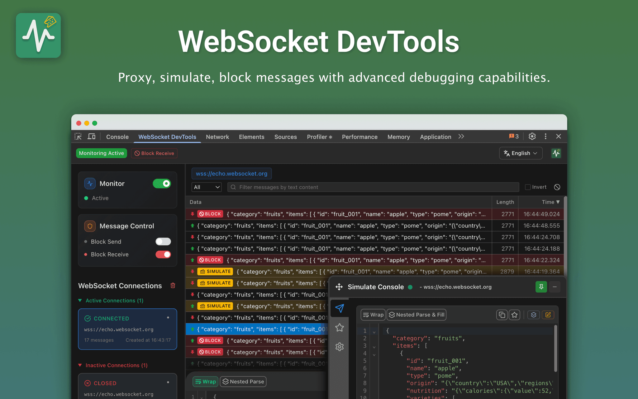 WebSocket DevTools - Complete WebSocket Traffic Control Extension